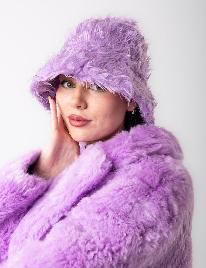 SHAGGY FUZZY HAT - PURPLE – TIBBS & BONES
